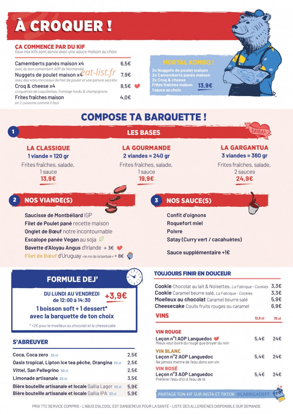 La Brigade à Paris 11 - menu et photos