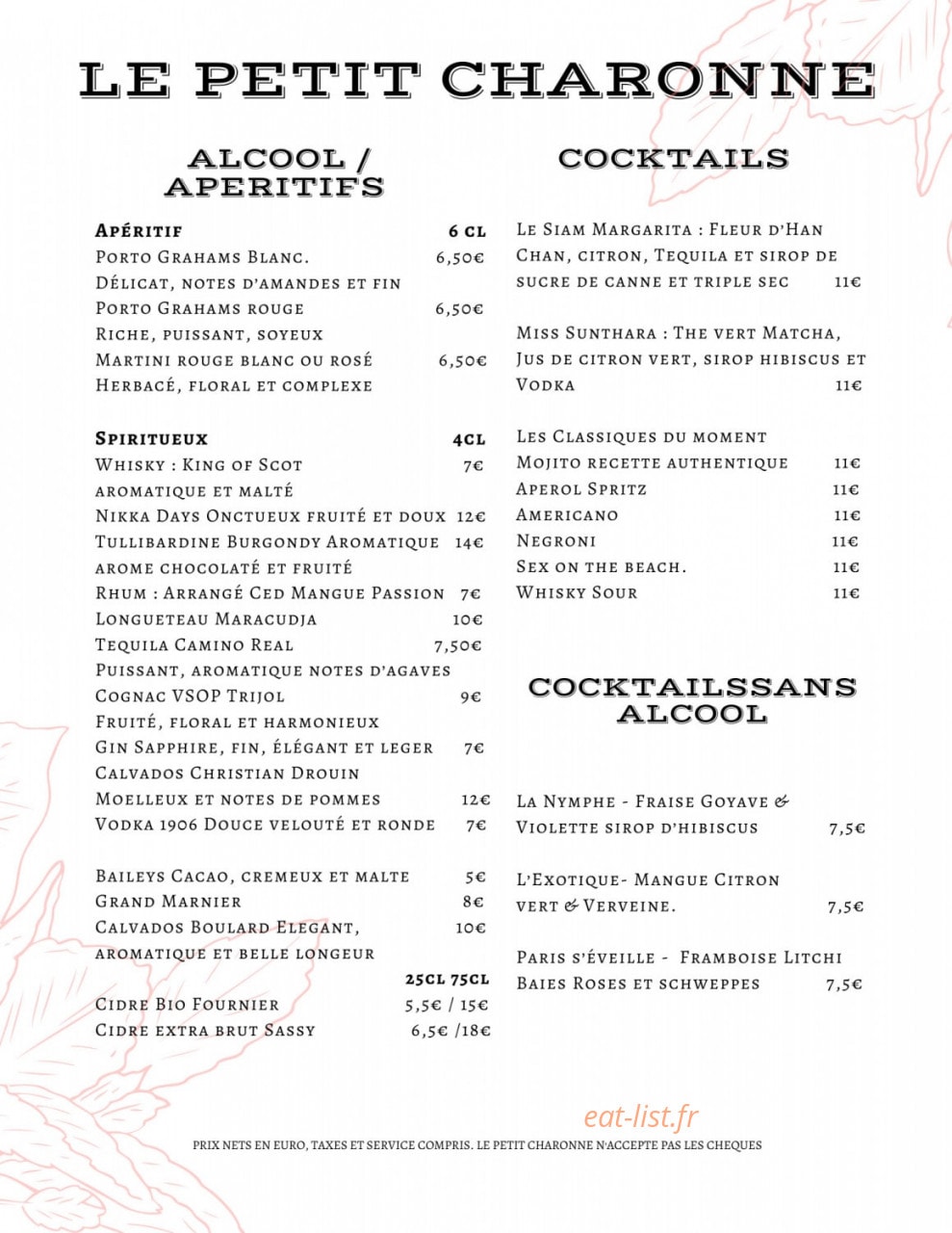 Le Petit Charonne à Paris 11 - menu et photos