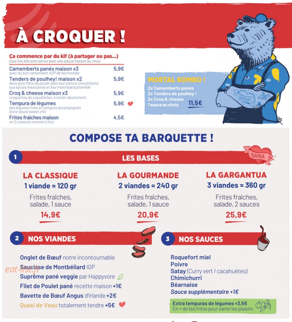 La Brigade à Paris 13 - menu et photos