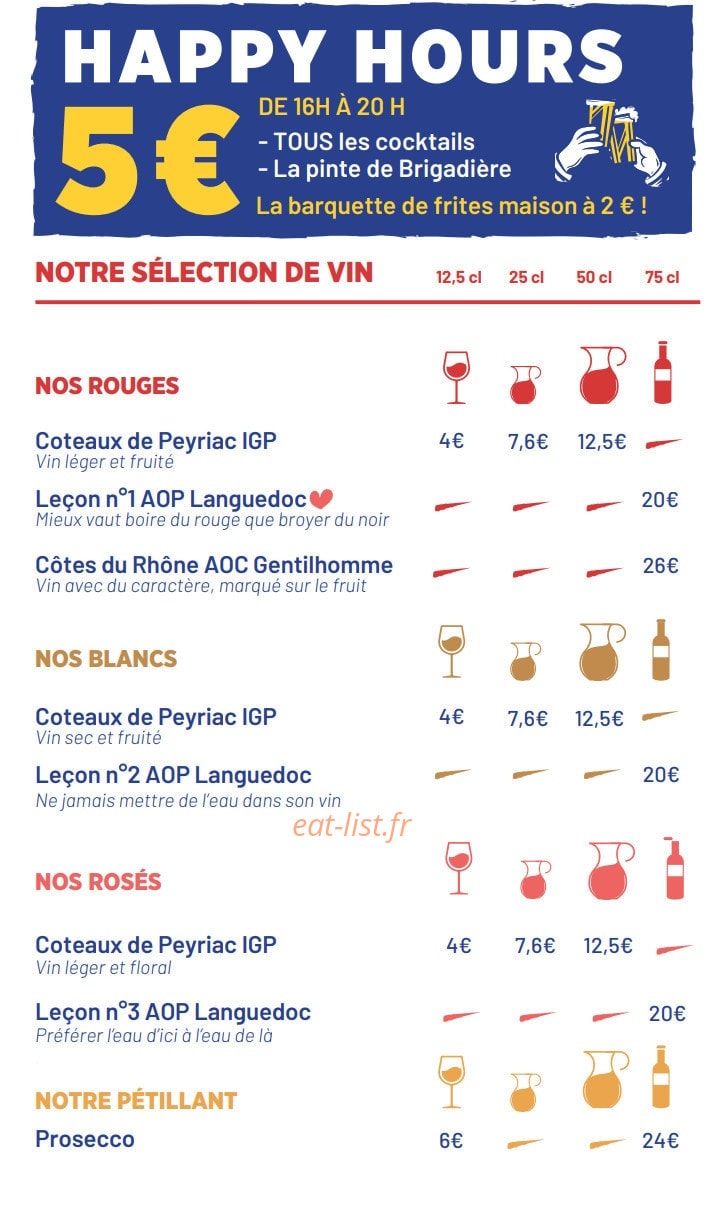 La Brigade à Paris 13 - menu et photos