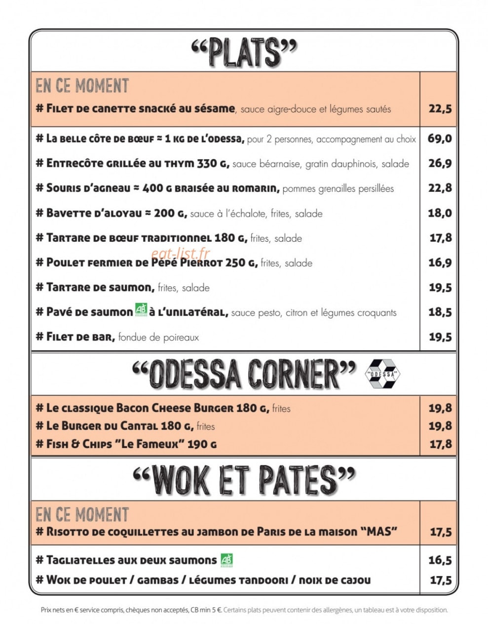 Café Odessa à Paris 14 - menu et photos