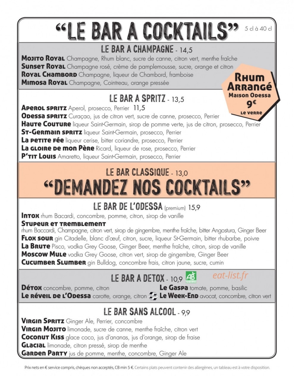 Café Odessa à Paris 14 - menu et photos
