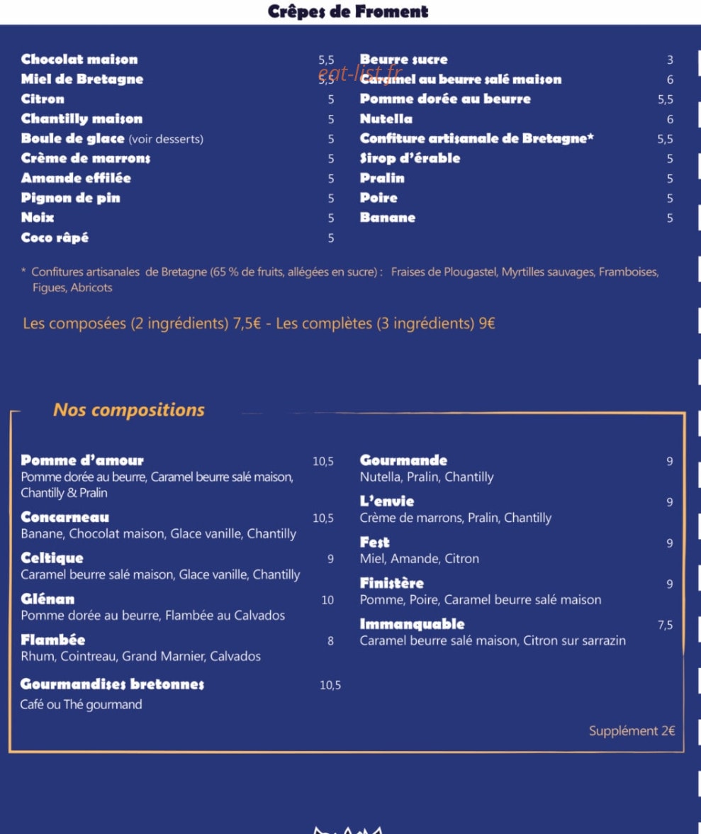 Cœur de Breizh à Paris 14 - menu et photos