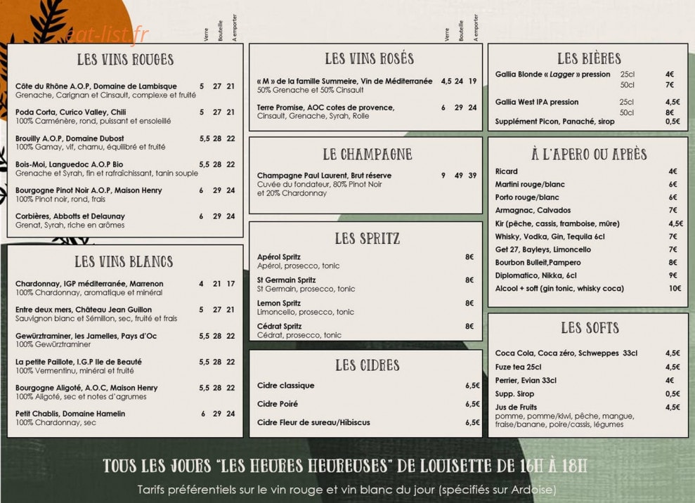 Louisette à Paris 14 - menu et photos