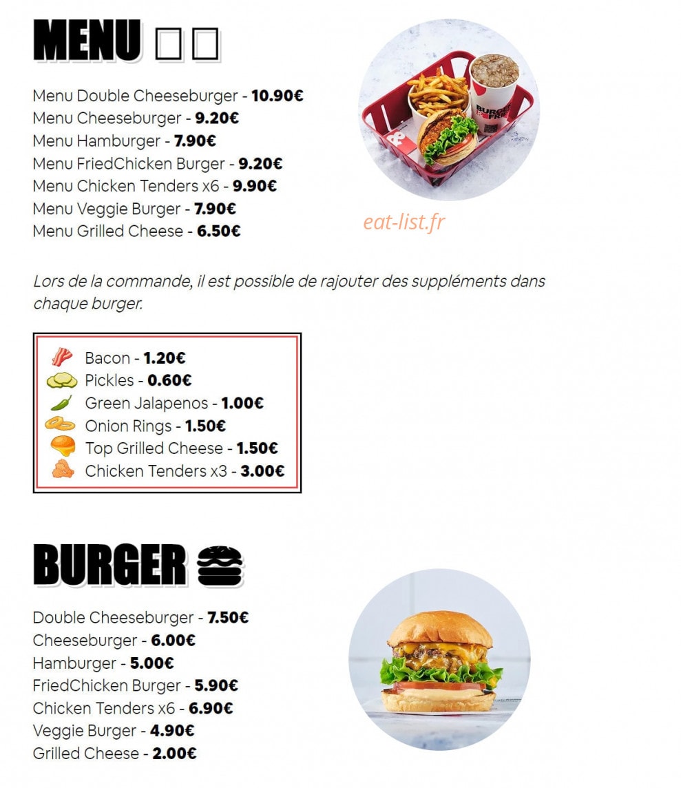 Burger & Fries à Paris 16 - menu et photos