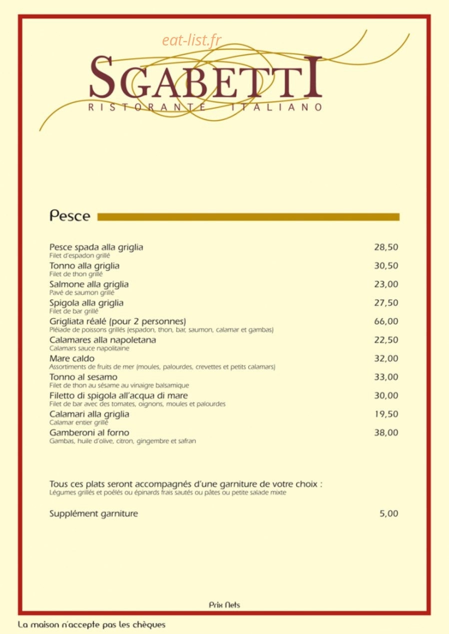 Sgabetti à Paris 16 - menu et photos
