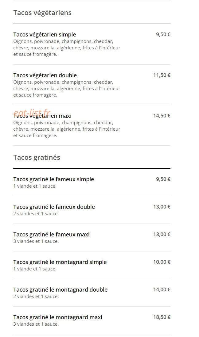 Tacos 75 à Paris 17 - menu et photos