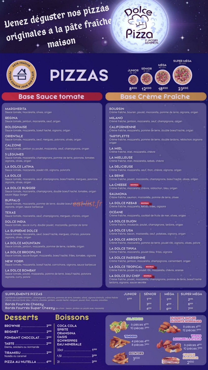 Dolce Pizza à Saint Jacques sur Darnetal - menu et photos