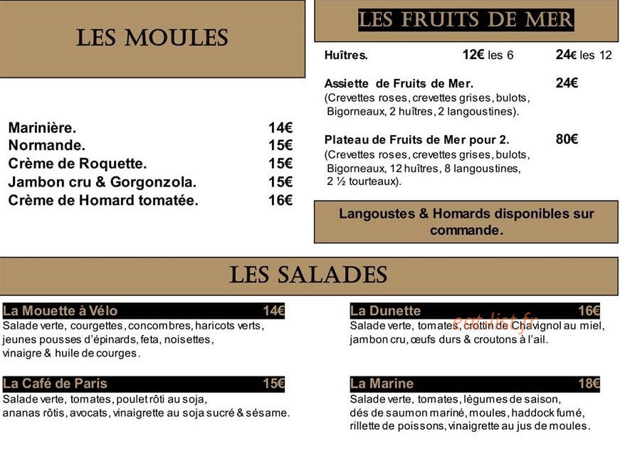 La Dunette à Dieppe - menu et photos