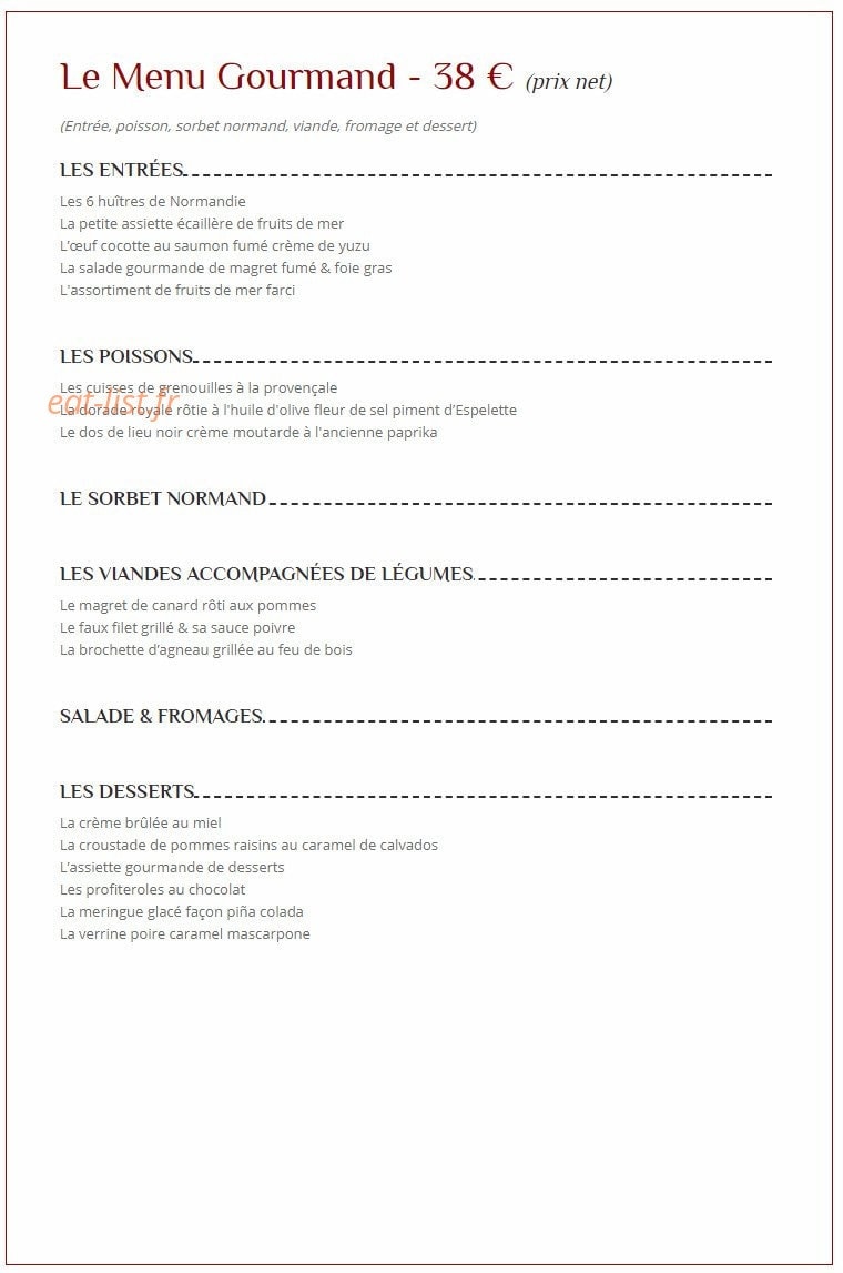 La grillade à Quincampoix - menu et photos