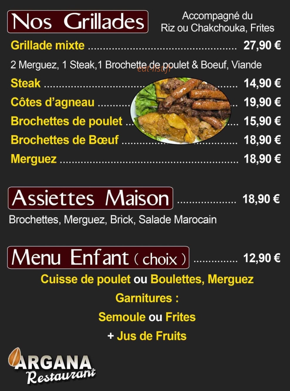 Argana à Caudebec les Elbeuf - menu et photos