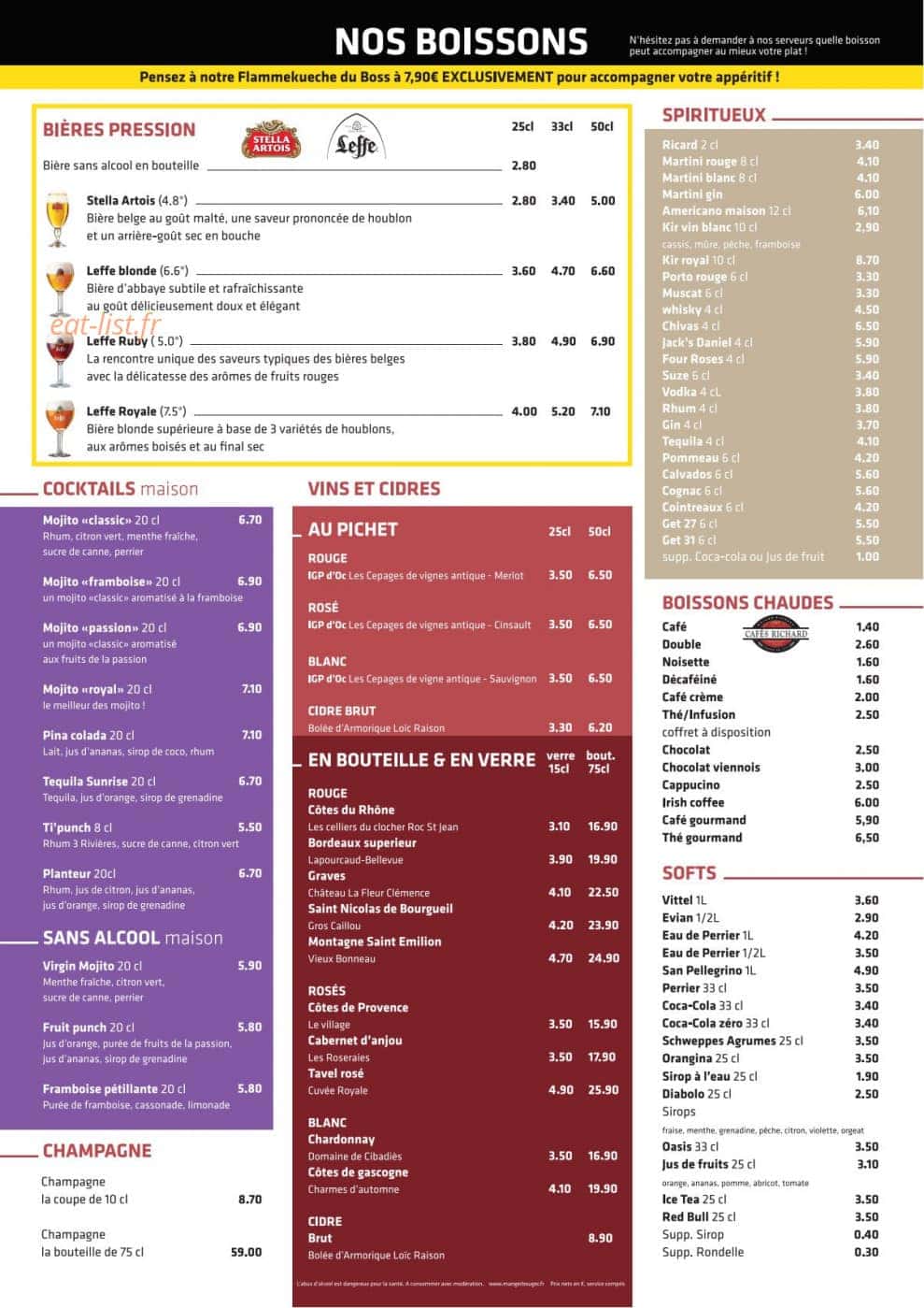 Le Boss à Boos - menu et photos