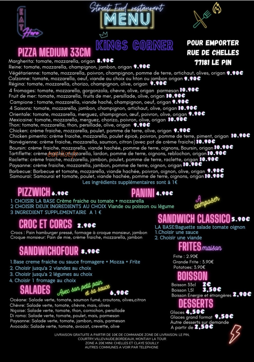 Kings corner à Le Pin - menu et photos