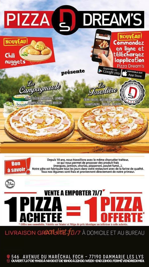 Dream's Pizza à Gretz Armainvilliers - menu et photos