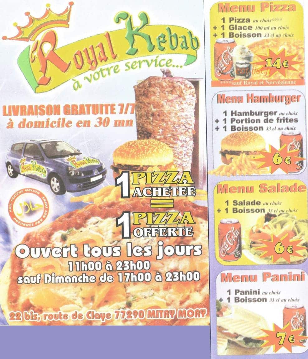 Royal kebab à Mitry Mory - menu et photo