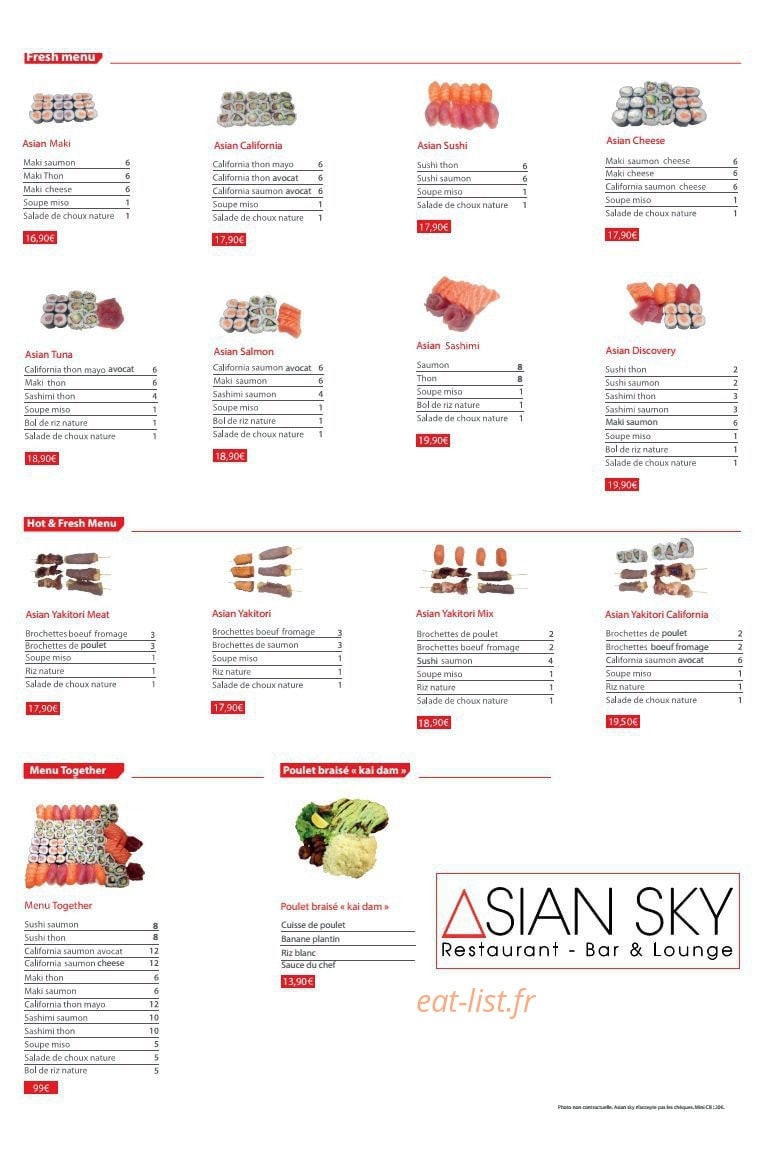 Asian Sky à Ozoir la Ferriere - menu et photos