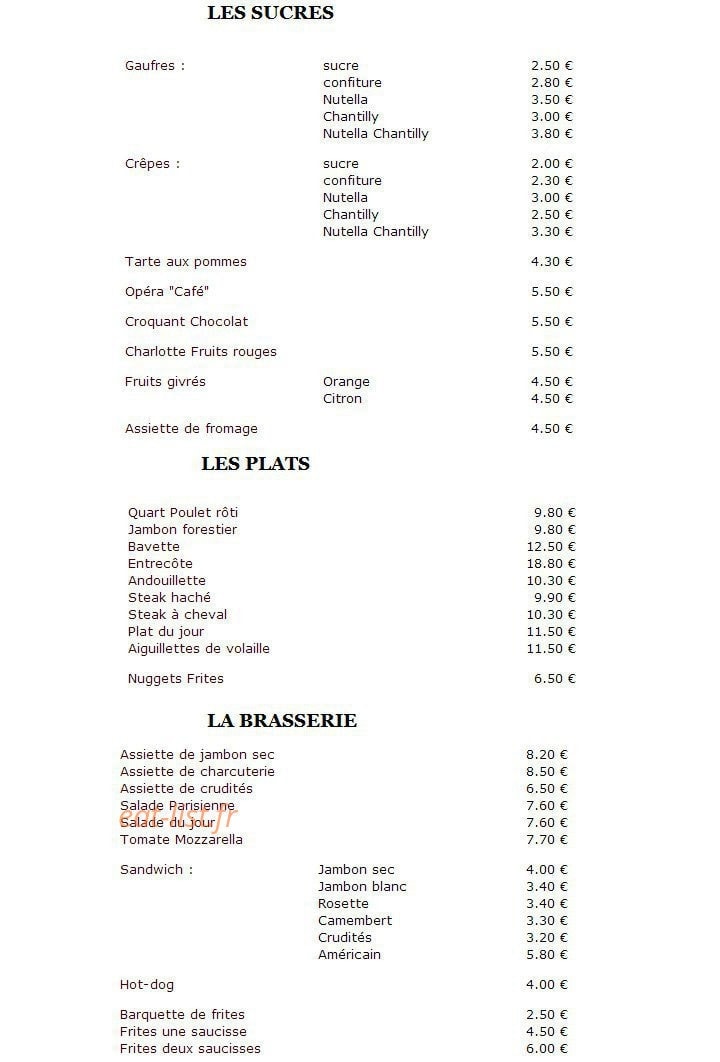 Le chalet de la caverne des Brigands à Barbizon - menu et photos