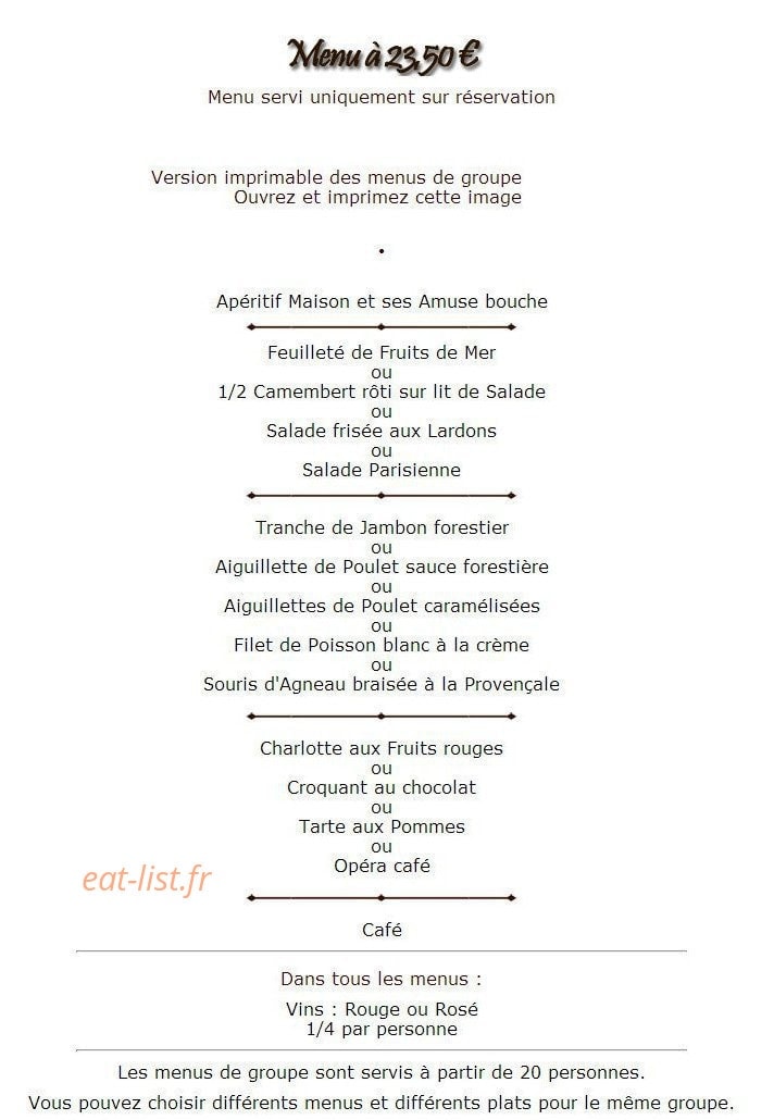 Le chalet de la caverne des Brigands à Barbizon - menu et photos