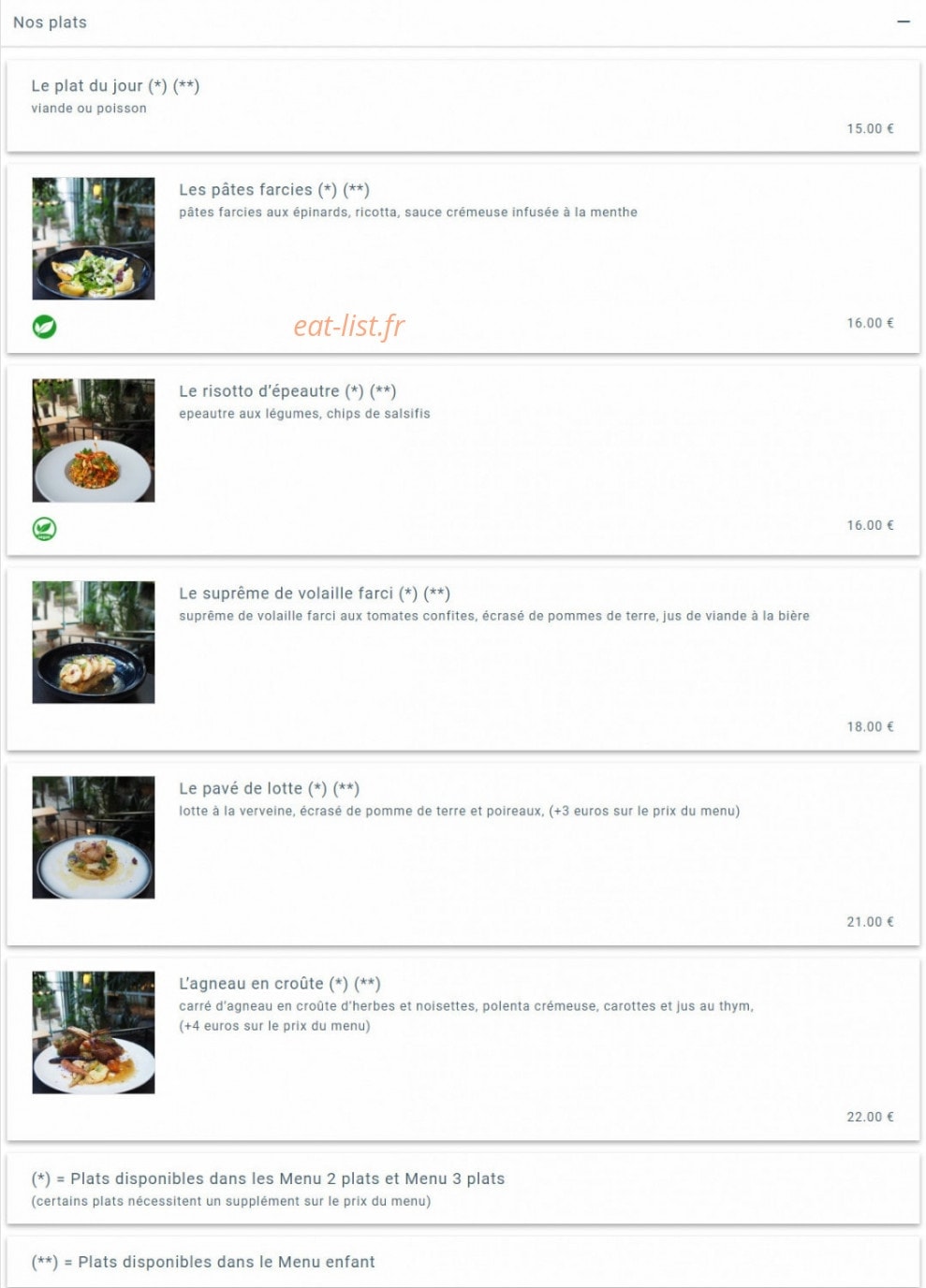 Le George à Serris - menu et photos