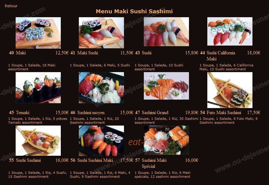 Sashimi Sushi à Mantes La Jolie - menu et photo