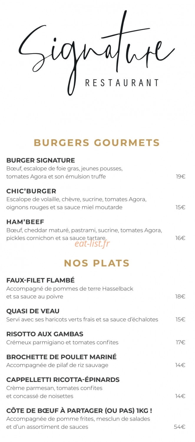 Signature à Aubergenville - menu et photos