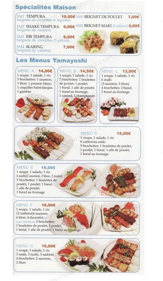 Yamayoshi à Sartrouville - menu et photo