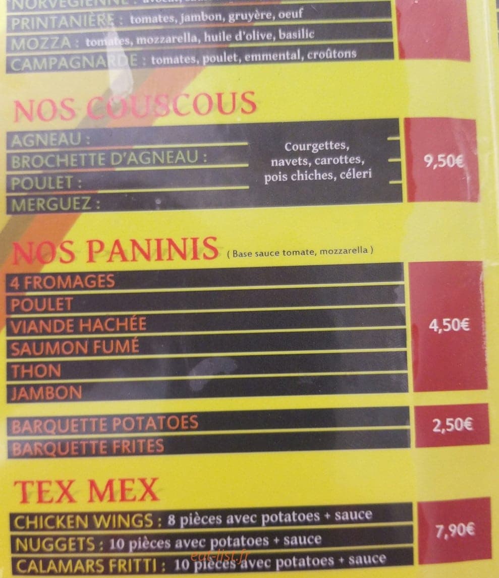 Pizza Soleil à Thouars - menu et photos
