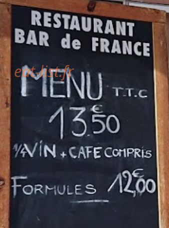 Bar de france à Briatexte - menu et photos