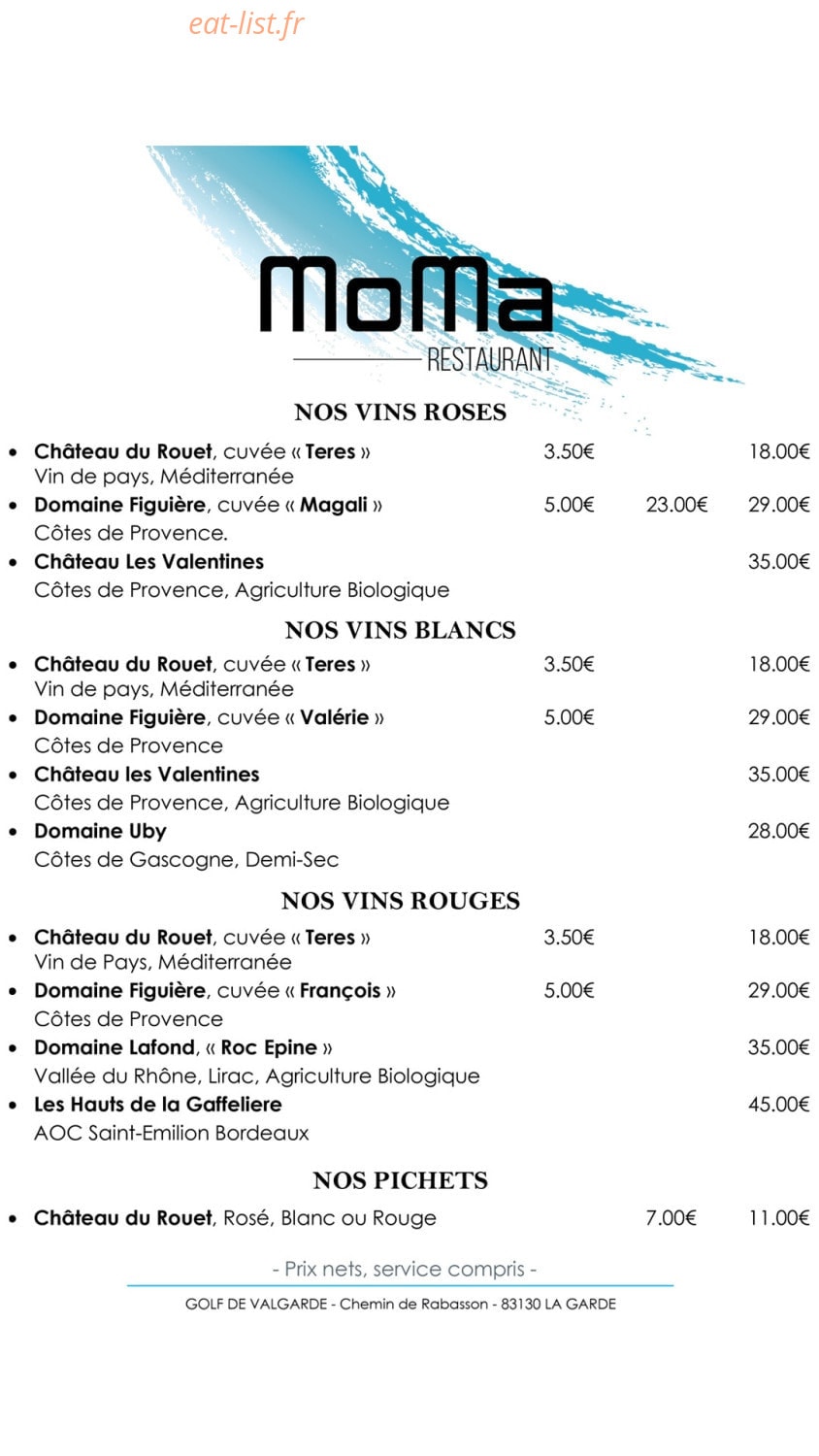Moma à La Garde - menu et photos