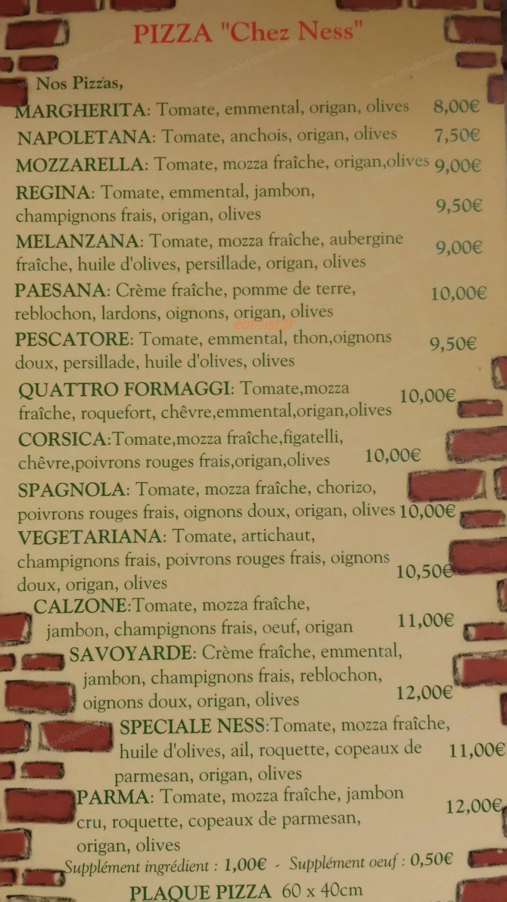 Pizza Chez Ness à Saint Raphael - menu et photos