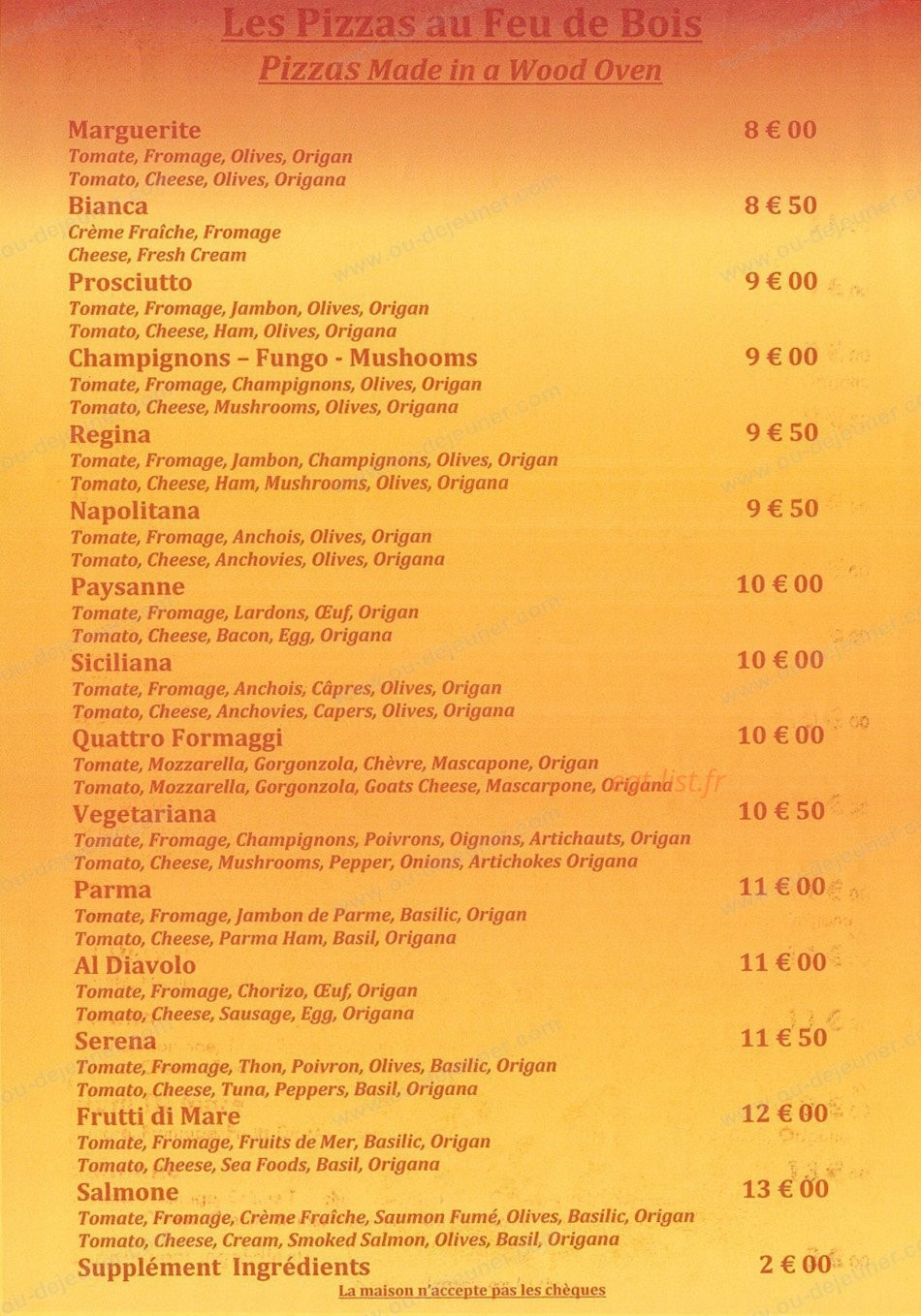 Restaurant Pizzeria Babbo à Saint Raphael - menu et photos