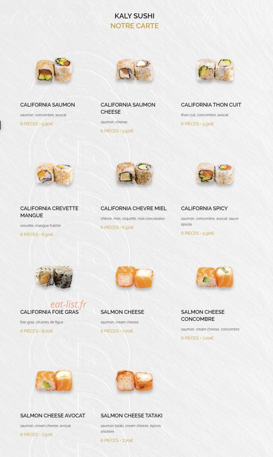 Kaly Sushi à Bollene - menu et photos