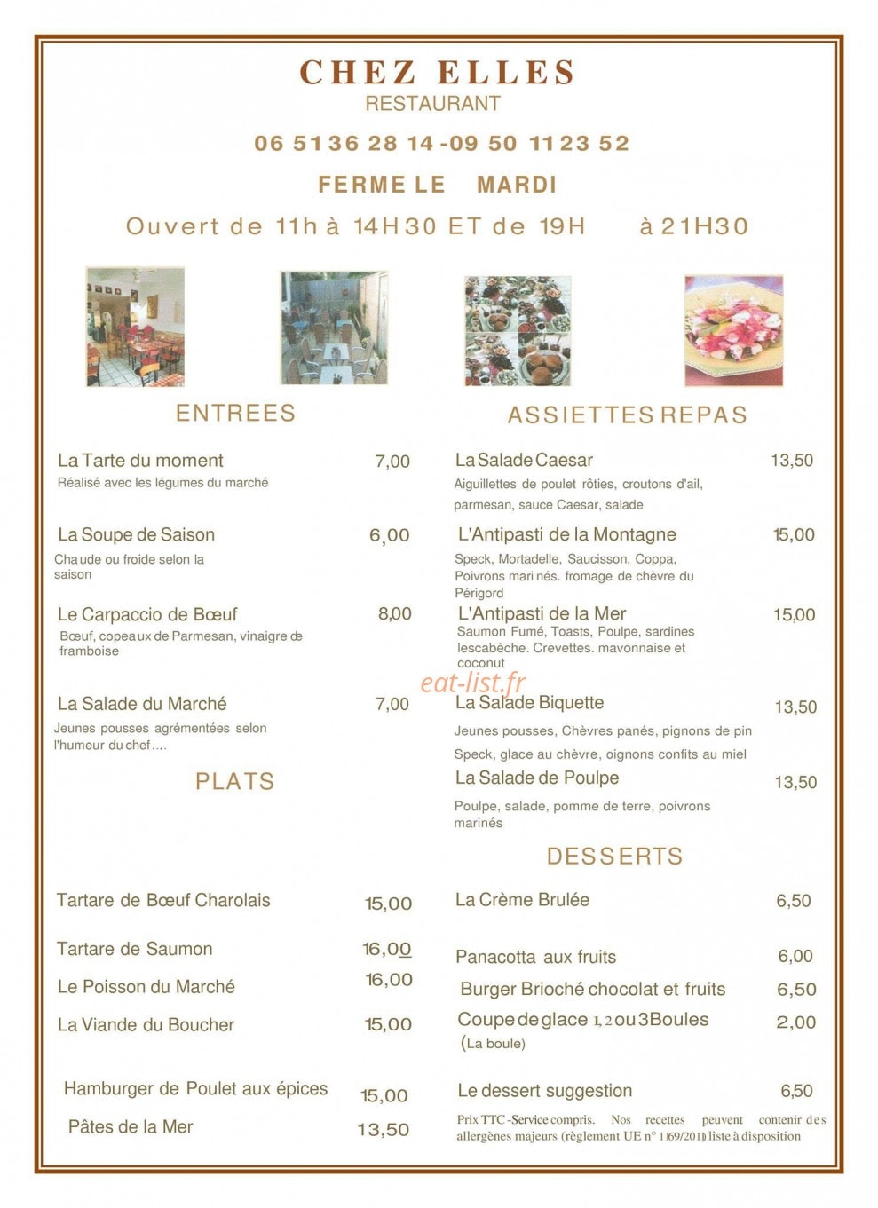 Chez Elles à L' Isle sur la Sorgue - menu et photos
