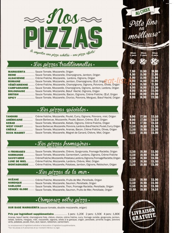 Pizza west à La Roche sur Yon - menu et photos