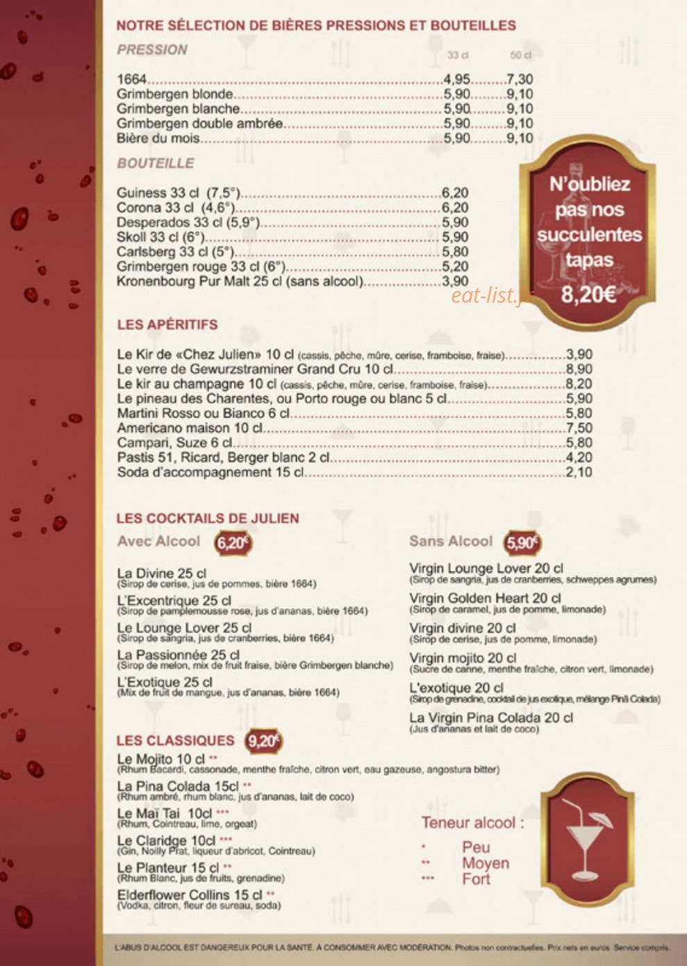 Brasserie Chez Julien à Chatellerault - menu et photos