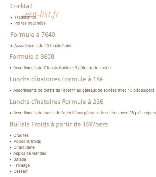 Bourrée Guillaume à Limoges - menu et photos
