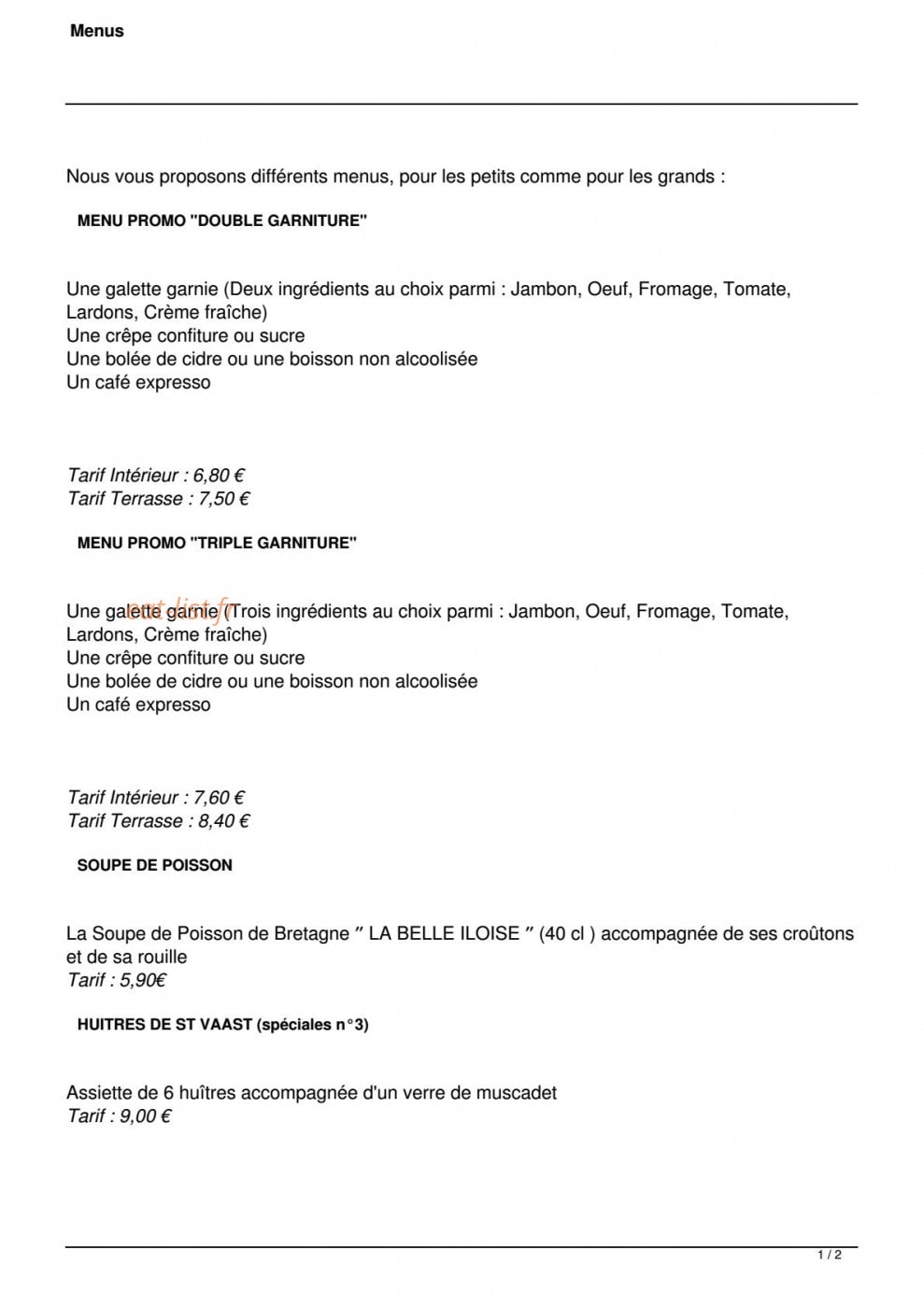 Le Comptoir de Bretagne à Epinal - menu et photos
