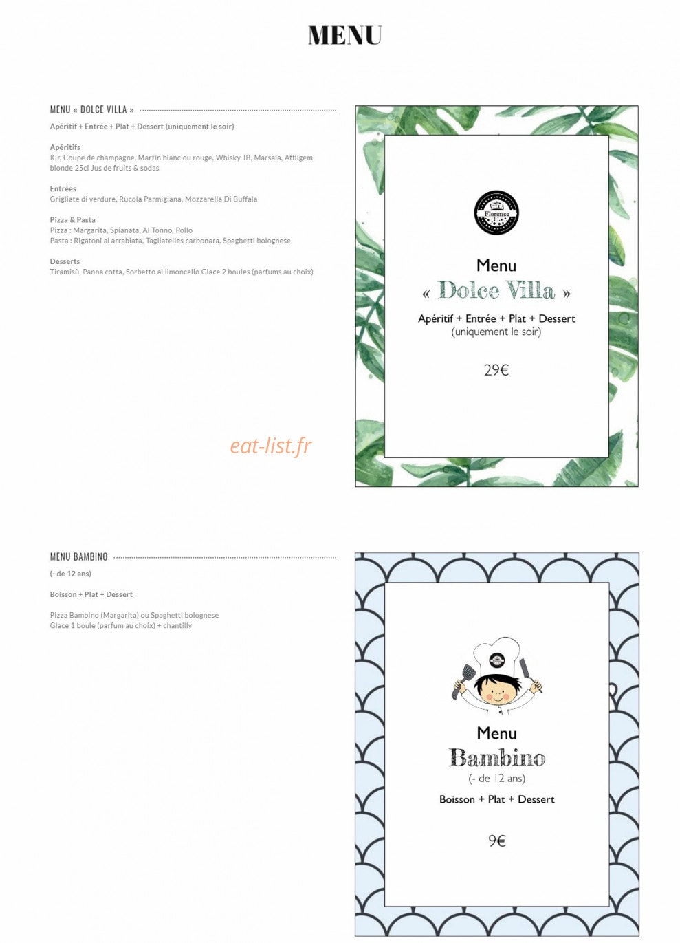 La Villa Florence à Tigery - menu et photos