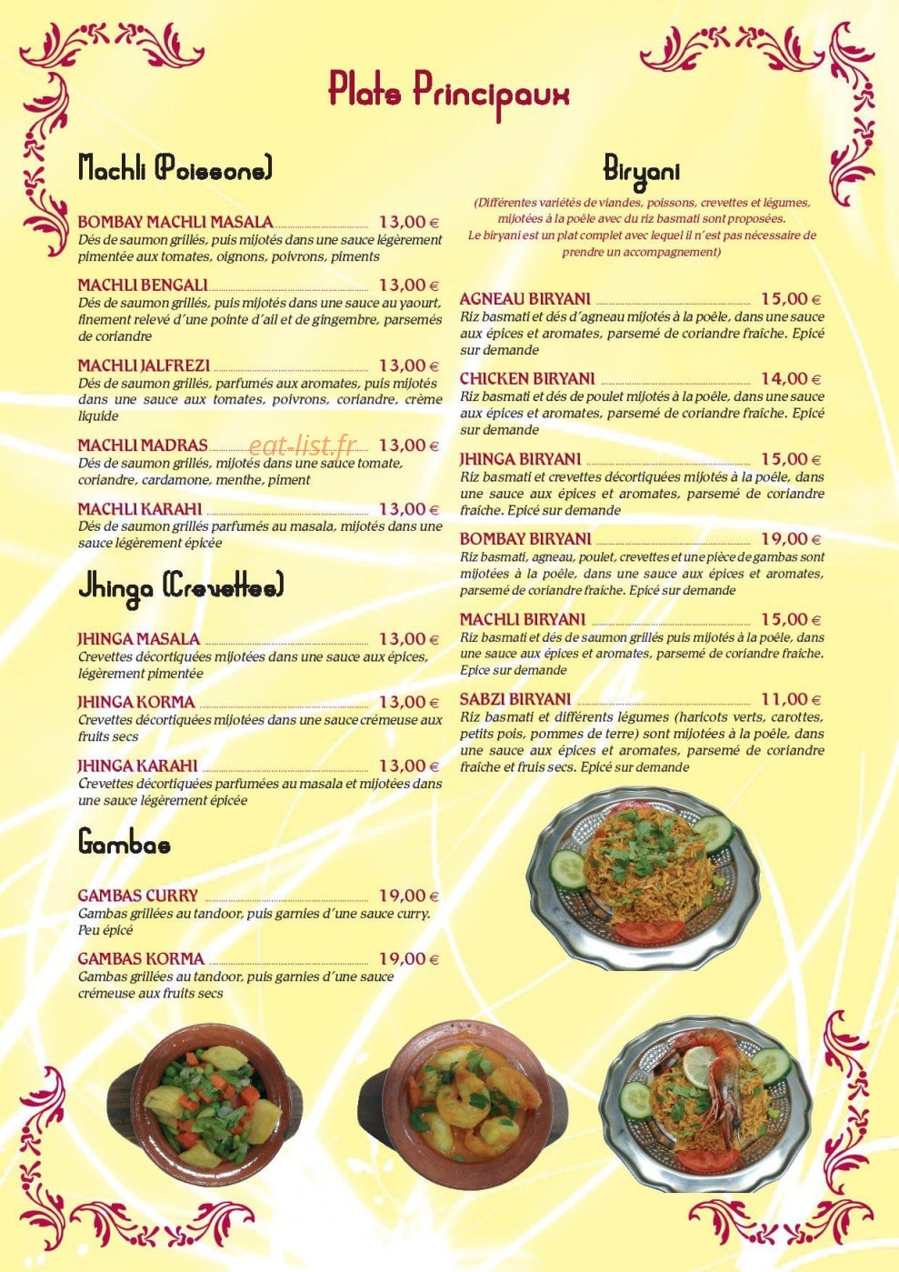 Salam Bombay à Morsang sur Orge - menu et photos