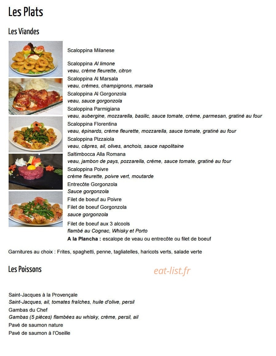 Au Soleil Italien à Avrainville - menu et photos