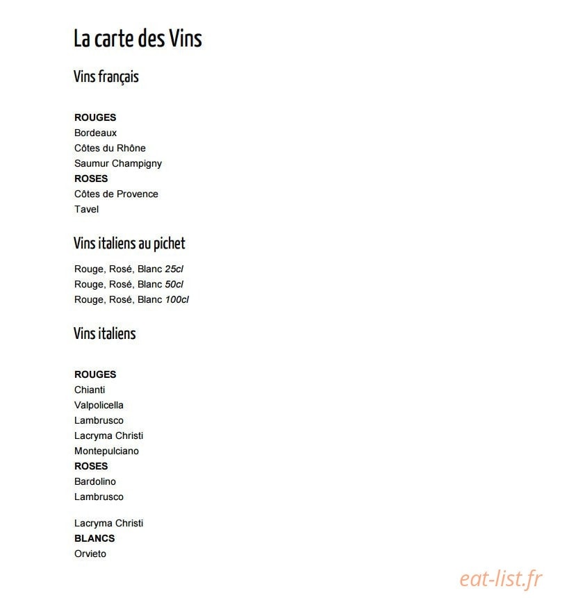 Au Soleil Italien à Avrainville - menu et photos
