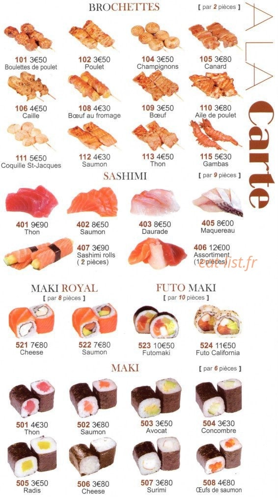 Daikichi II à Neuilly Sur Seine - menu en ligne