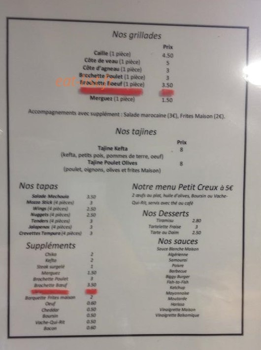 La terrasse à Bois Colombes - menu et photos