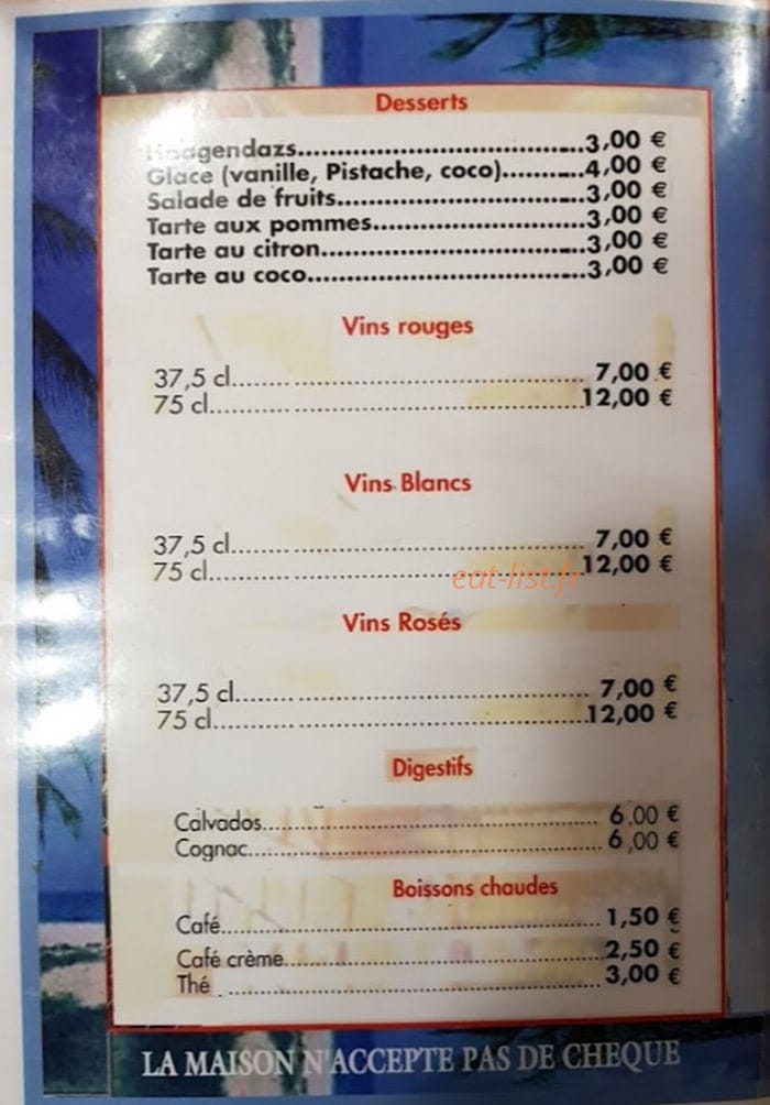 Gout Tropical à Saint Denis - menu et photos