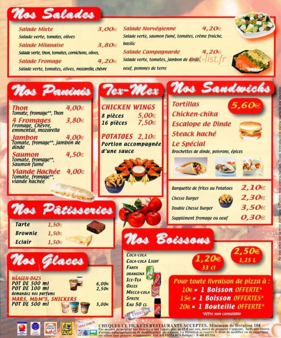 Pizza Salam à Saint Denis - menu en ligne