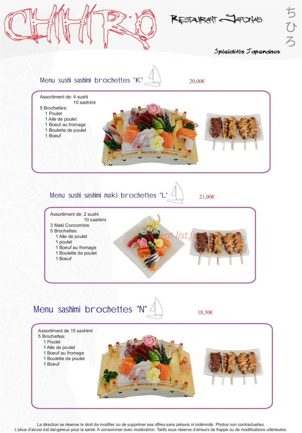 Chihiro à Neuilly sur Marne - menu et photos