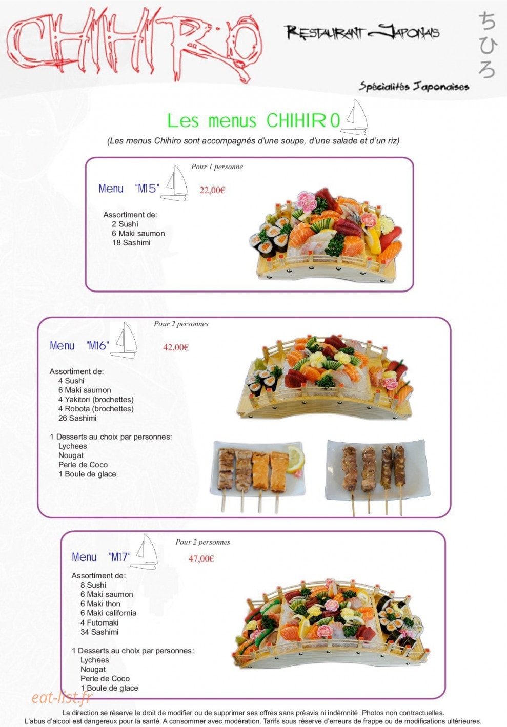 Chihiro à Neuilly sur Marne - menu et photos