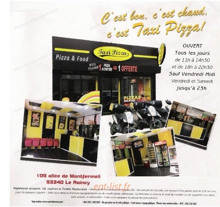 Taxi Pizza à Le Raincy - menu et photos