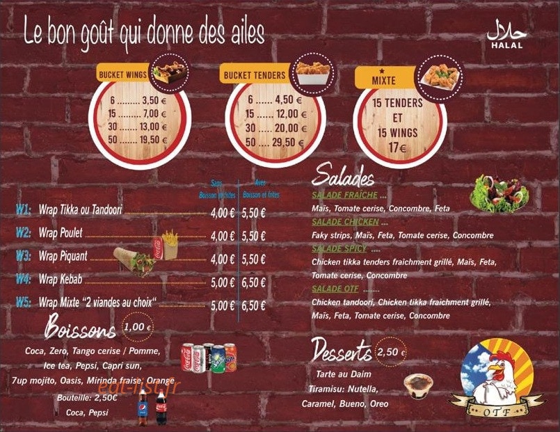 Only the fried chicken à Aulnay Sous Bois - menu et photo