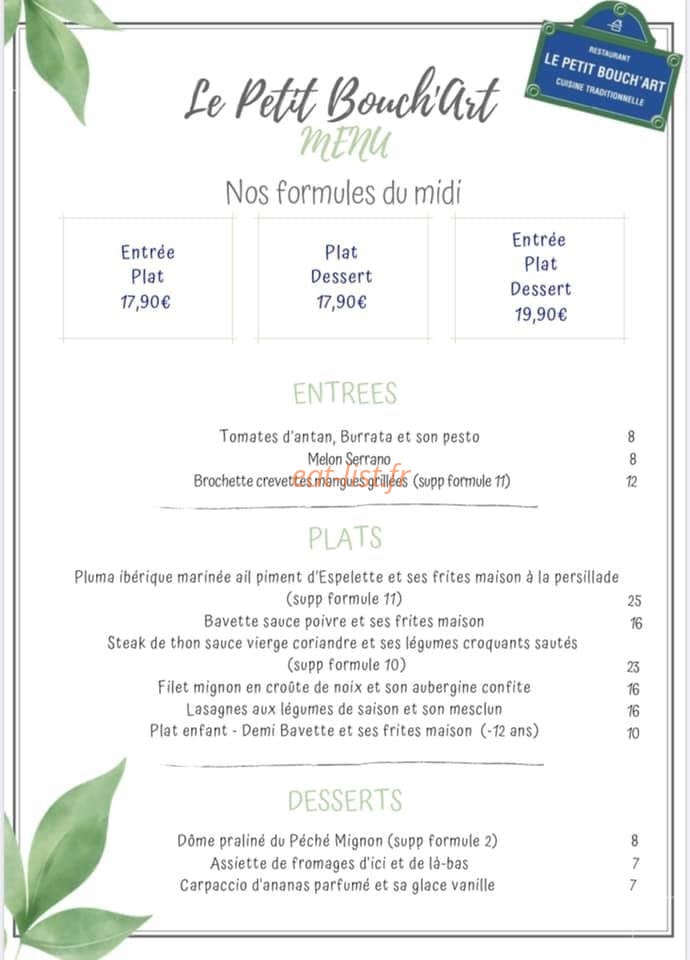 Le Petit Bouch'art à Le Plessis Bouchard - menu et photos